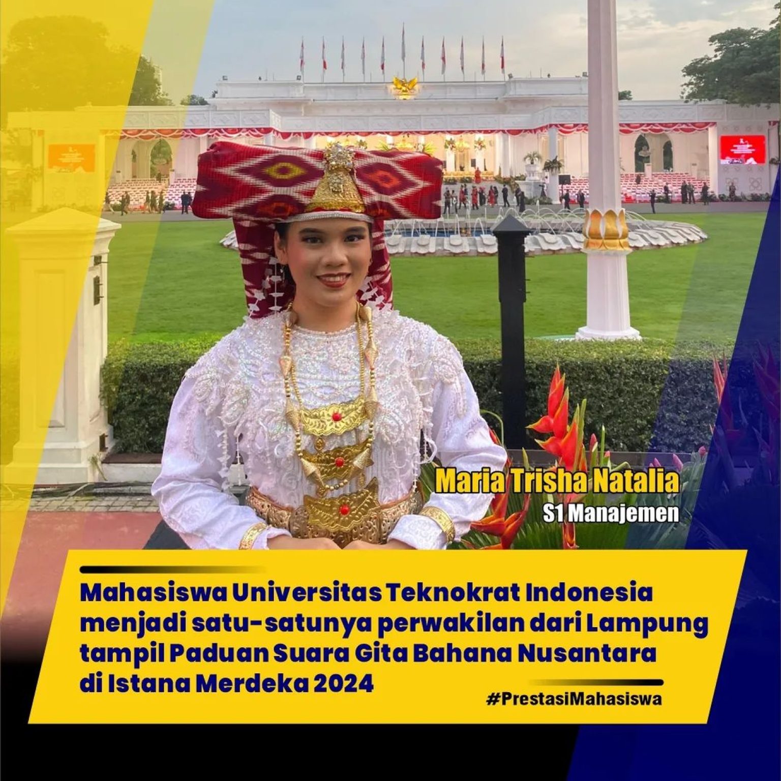 Maria Trisha Natalia mahasiswi Program Studi S1 Manajemen UTI menjadi satu-satunya mahasiswi ...