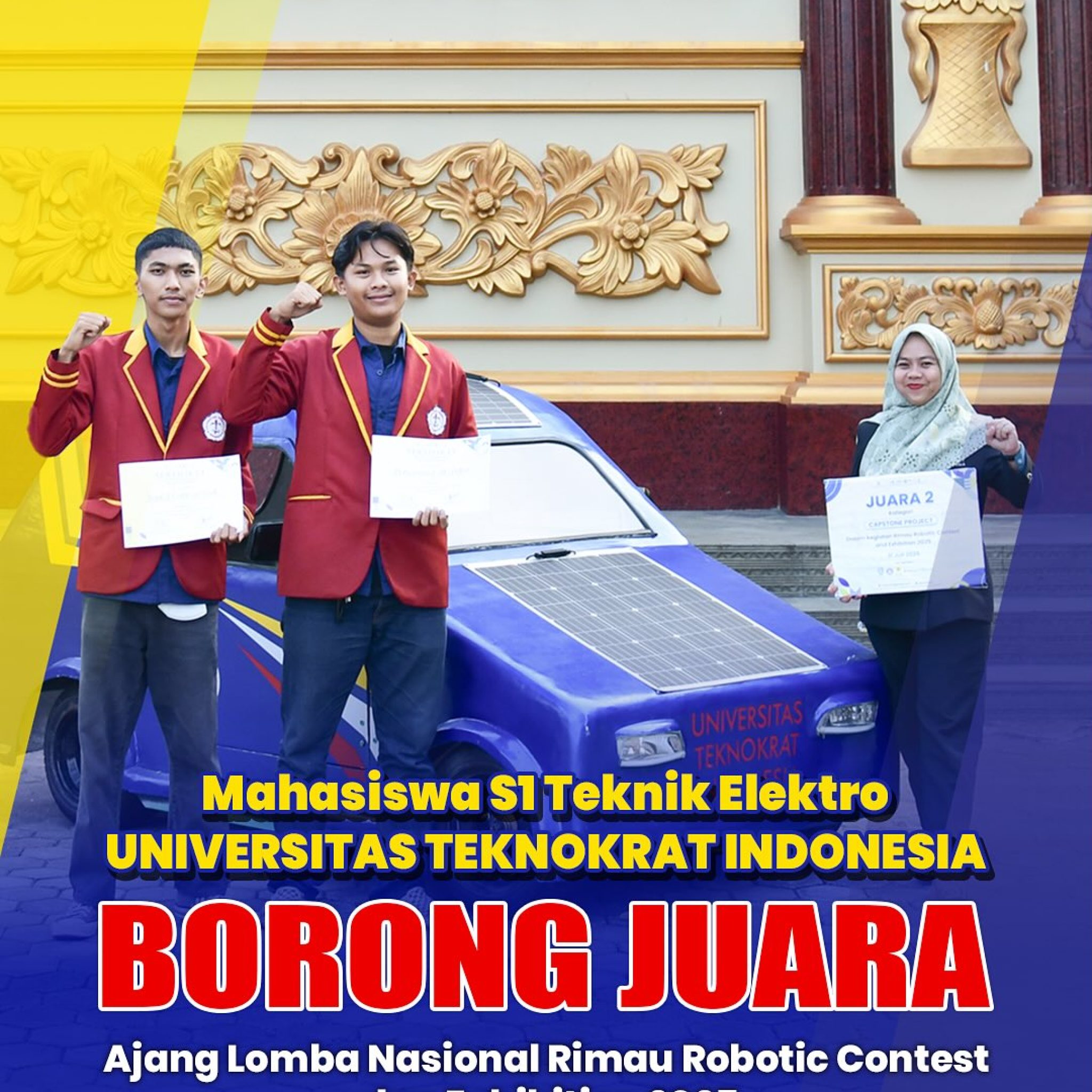 Mahasiswa S1 Teknik Elektro Universitas Teknokrat Indonesia Borong Juara Ajang Lomba Nasional ...